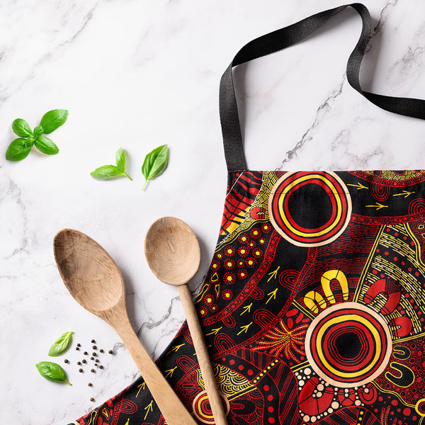 Australian Souvenir Apron with Aboriginal Art by Justin Butler - Bits ...