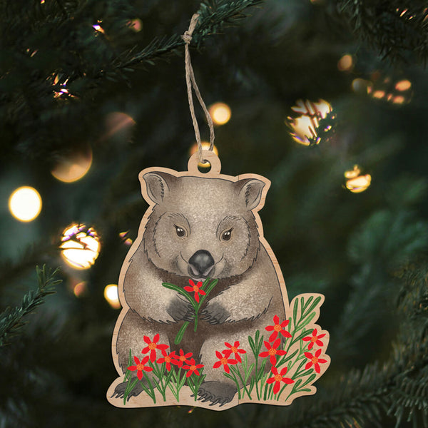 Australian Christmas Ornament - Wooden Wombat Made in Australia - Bits ...