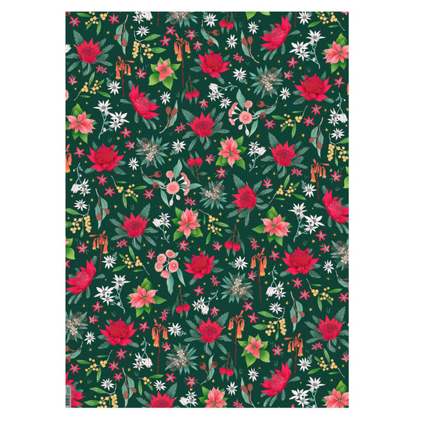 Australian Christmas Wrapping Paper, Festive Florals Made in Australia ...