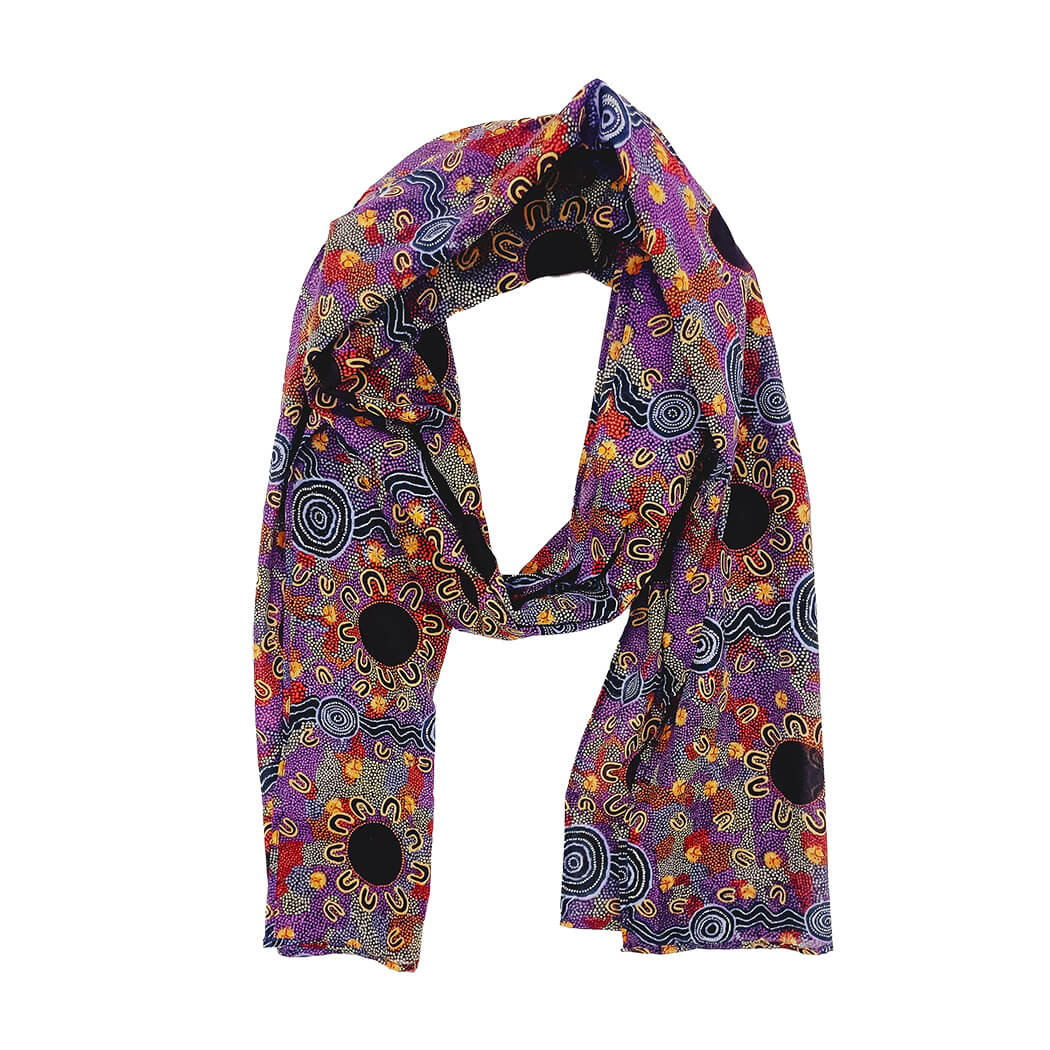 Aboriginal Gifts - Australian Made Cotton Scarf - Bits of Australia