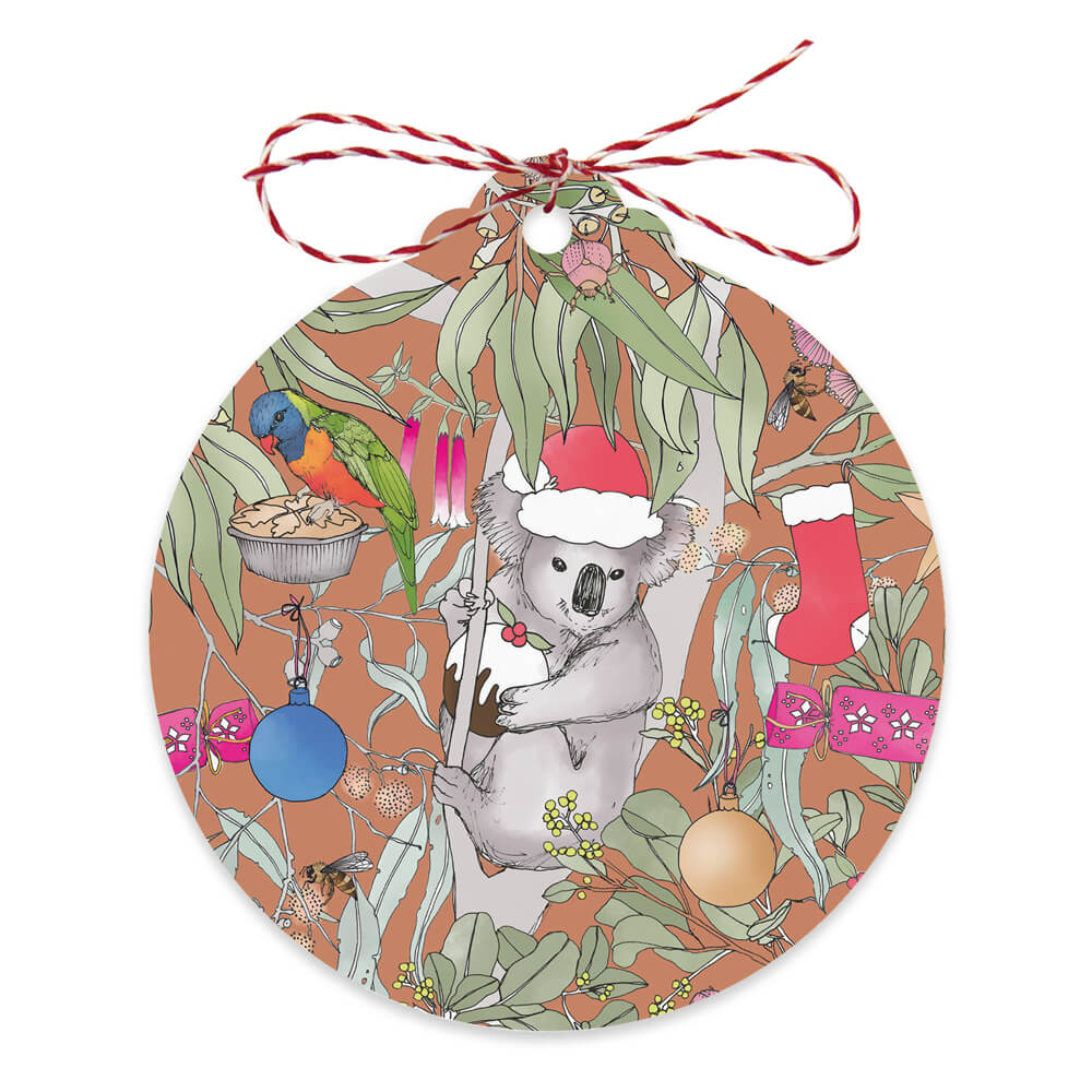 Christmas Gift Tag Set of 8 - Koala Themed & Australian Made - Bits of ...