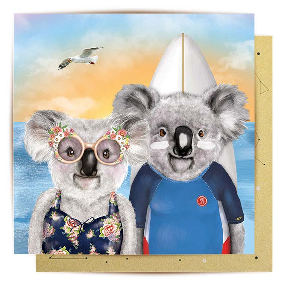 Australian Greeting Cards for Overseas - Sunshine Lovers Koalas Card ...