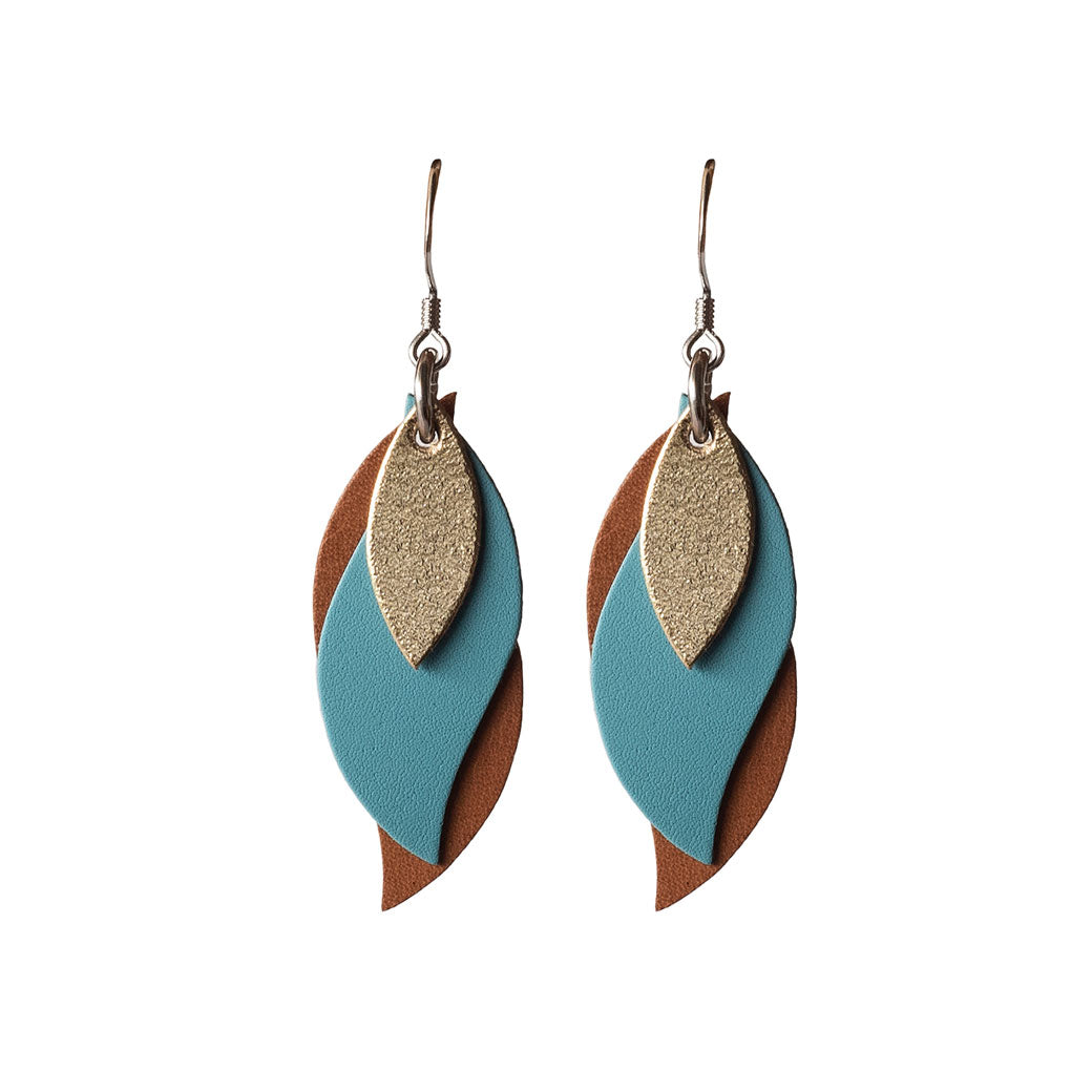 Australian Jewellery Gifts for Women, Kangaroo Leather Earrings - Gold ...