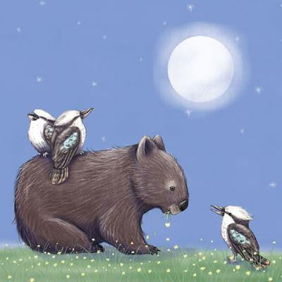 Wombat & Kookaburra Mini Greeting Card Australia - Bits of Australia